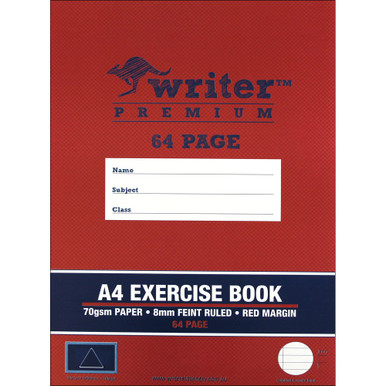 Writer Premium A4 64pg 8mm Ruled Exericse Book