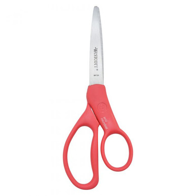 Westcott Kids Antimicrobial 178mm (7") Blunt Tip Scissor Red Handle