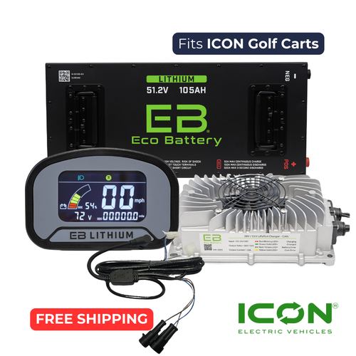 Eco Battery 48-51V 105aH Skinny ICON Lithium Bundle Kit