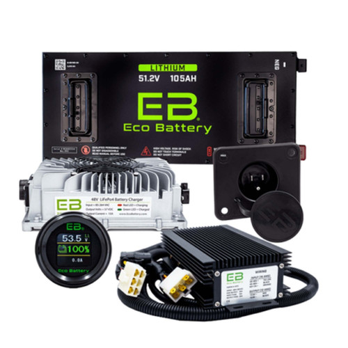 Eco Battery 48-51V 105aH Skinny Polaris Ranger EV Bundle Kit