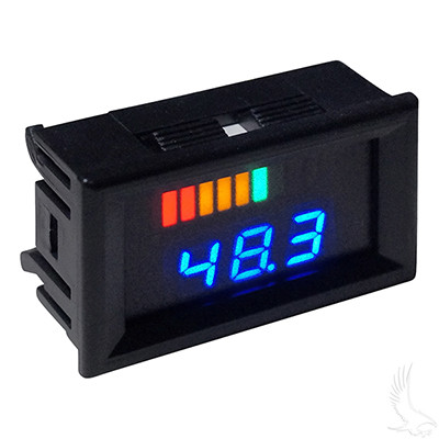 48 Volt Digital Voltage Display Charge Meter- Horizontal, CGR-135
