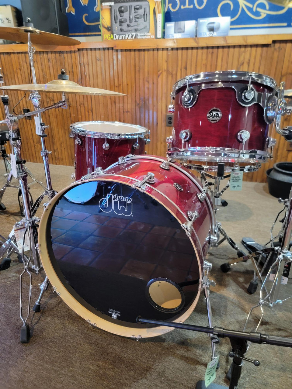 DW Performance Series 3-piece Shell Pack with 24" Bass Drum - Cherry ...