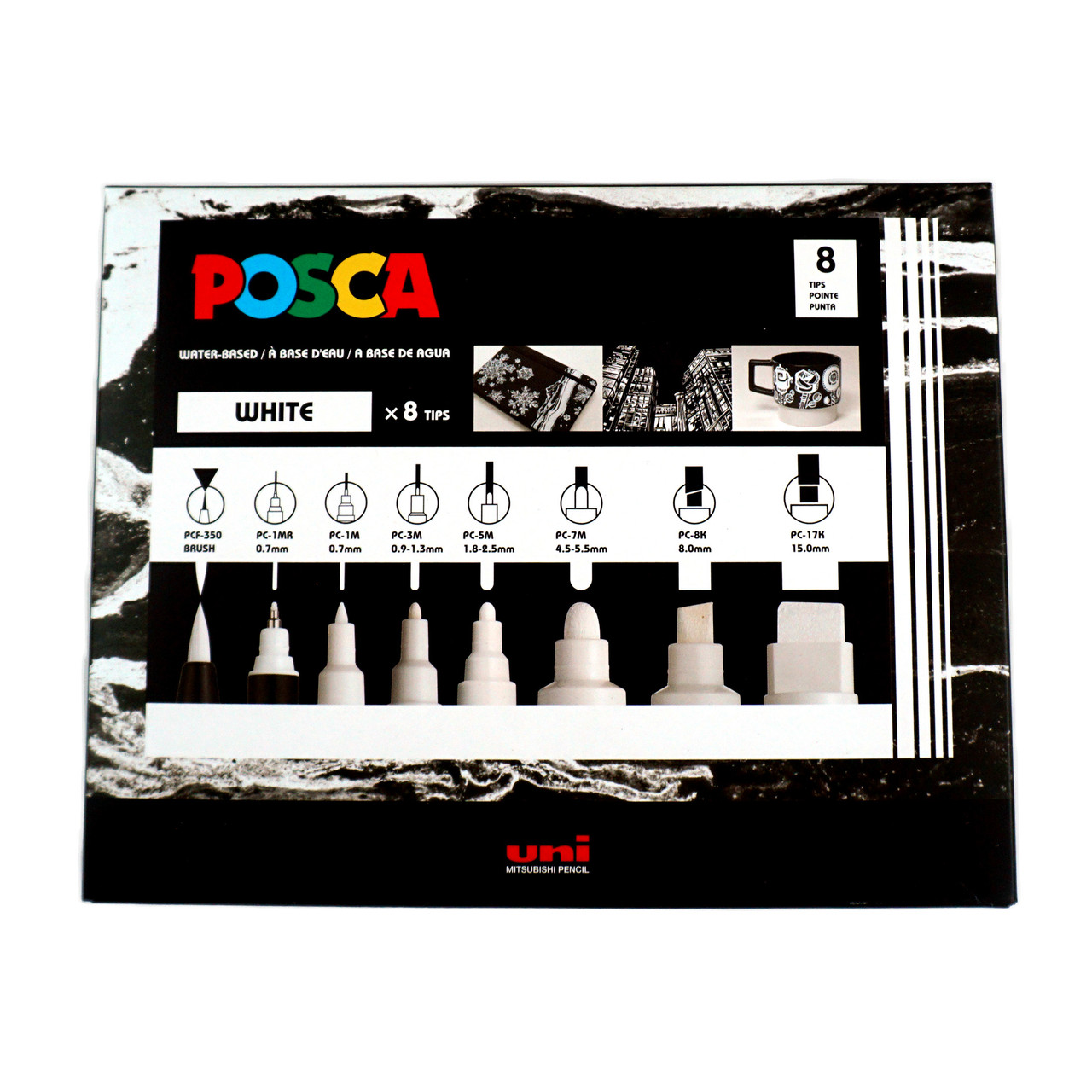 Posca 8 Piece Set of All Tip Sizes