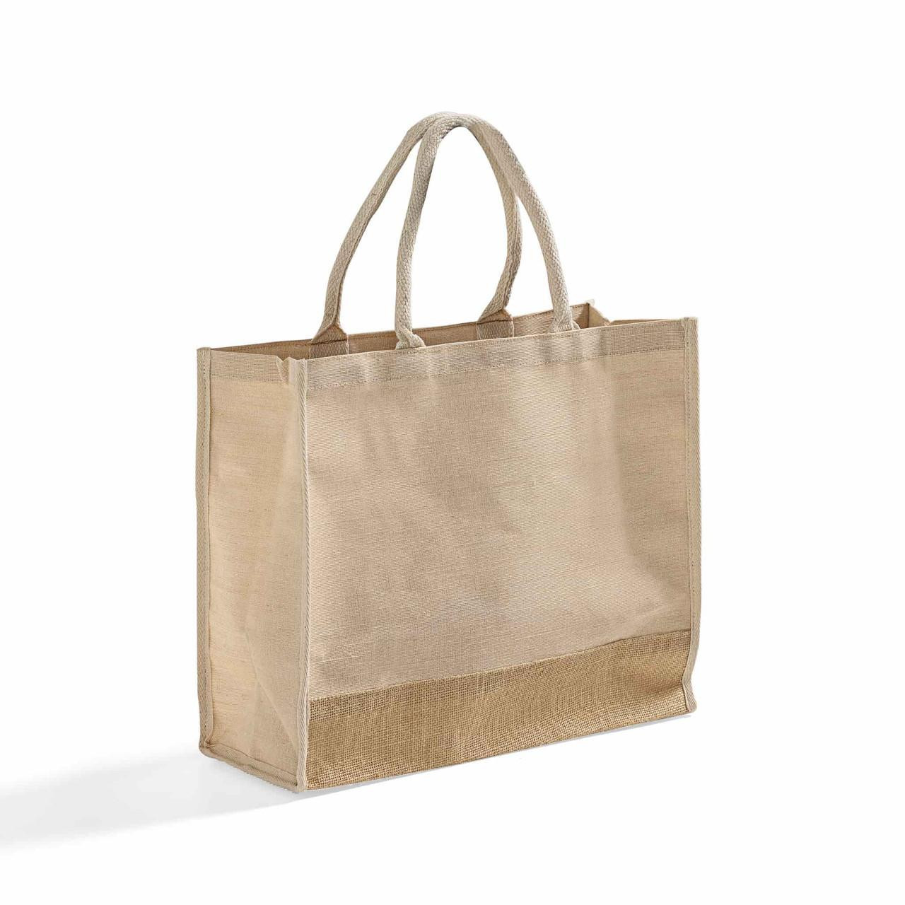 Large Jute Burlap Tote Bags in Bulk with Full Gusset