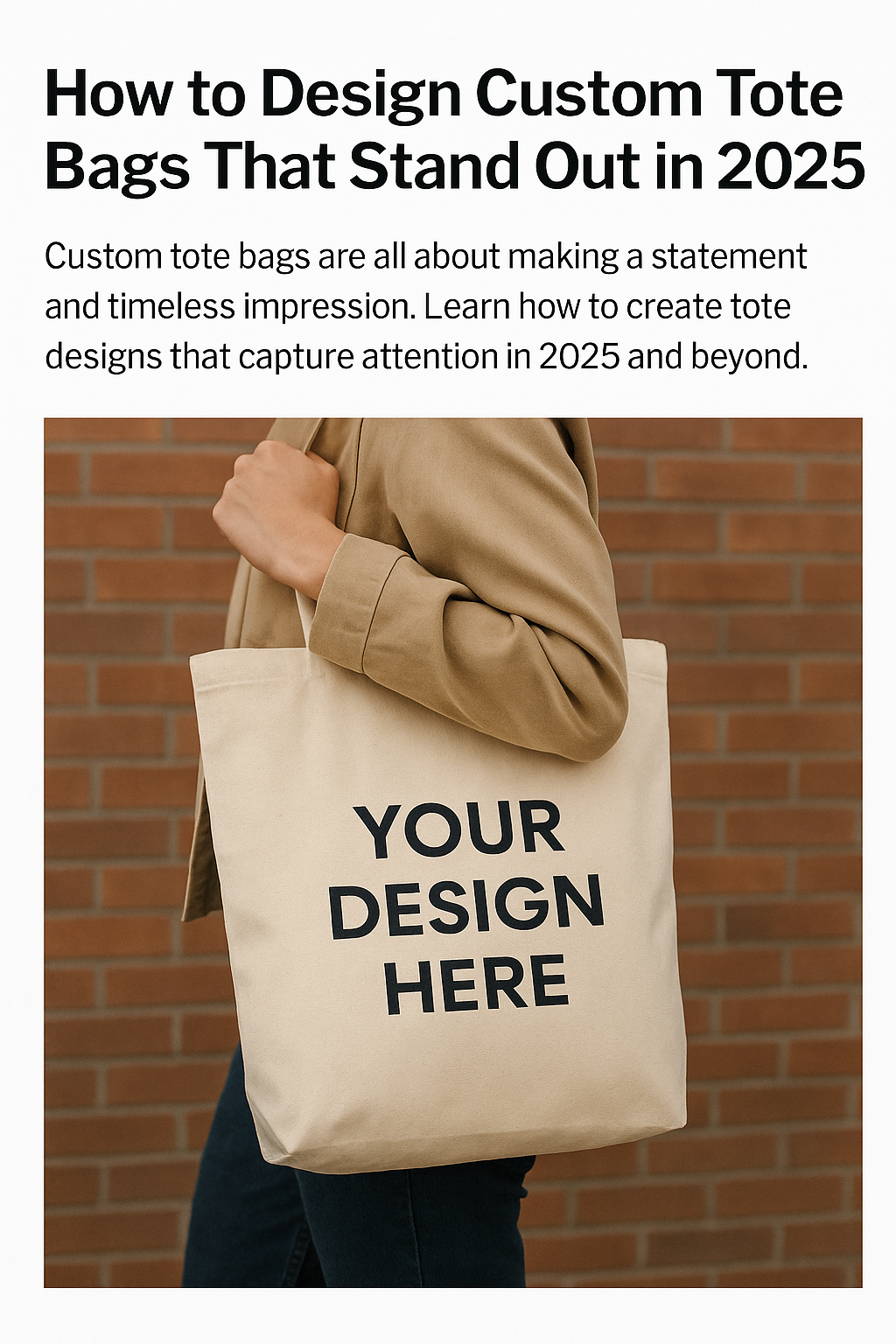 How to Design Custom Tote Bags That Stand Out in 2025 - BagzDepot