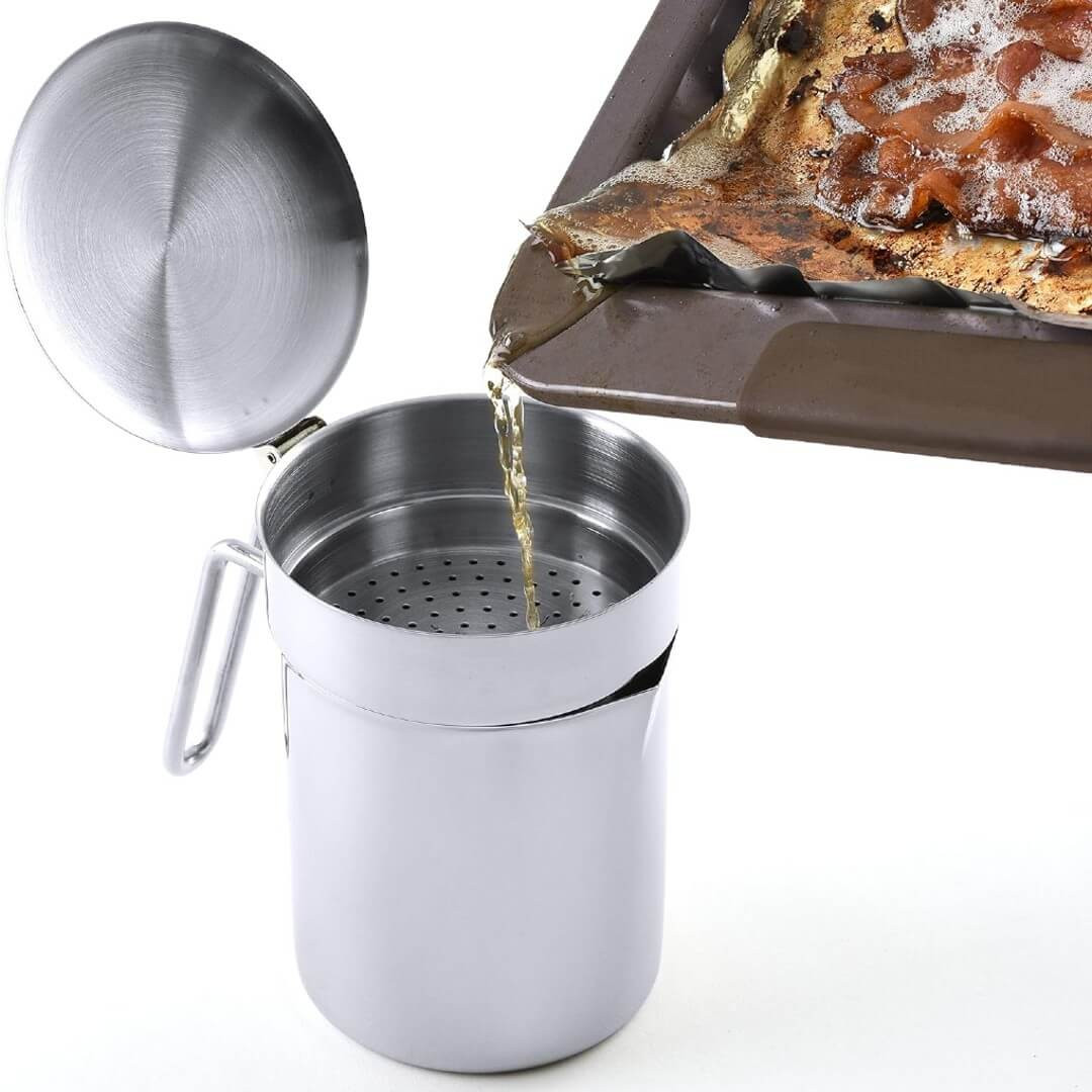 Stainless Steel Cooking Oil Strainer Grease Catcher by Norpro