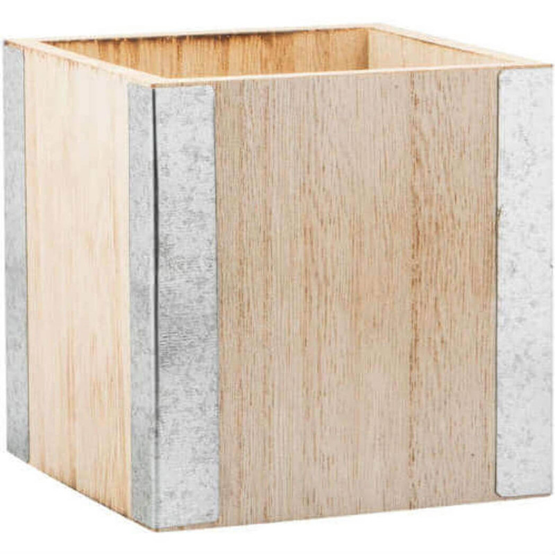 Home Essentials Wood Pencil Holder with Metal Trim