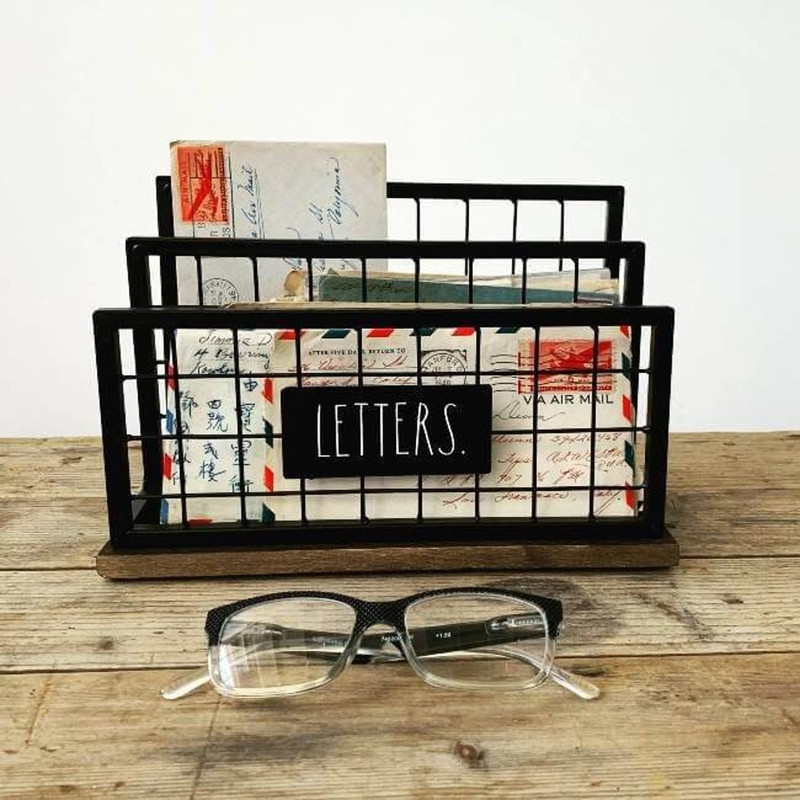 Rae Dunn "Letters" Desktop 2-Compartment Letter Holder