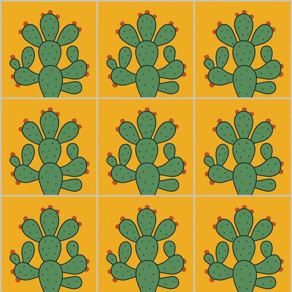Mexican Cactus Background Cartoon Mexican Cactus Wallpaper, Wall Mural