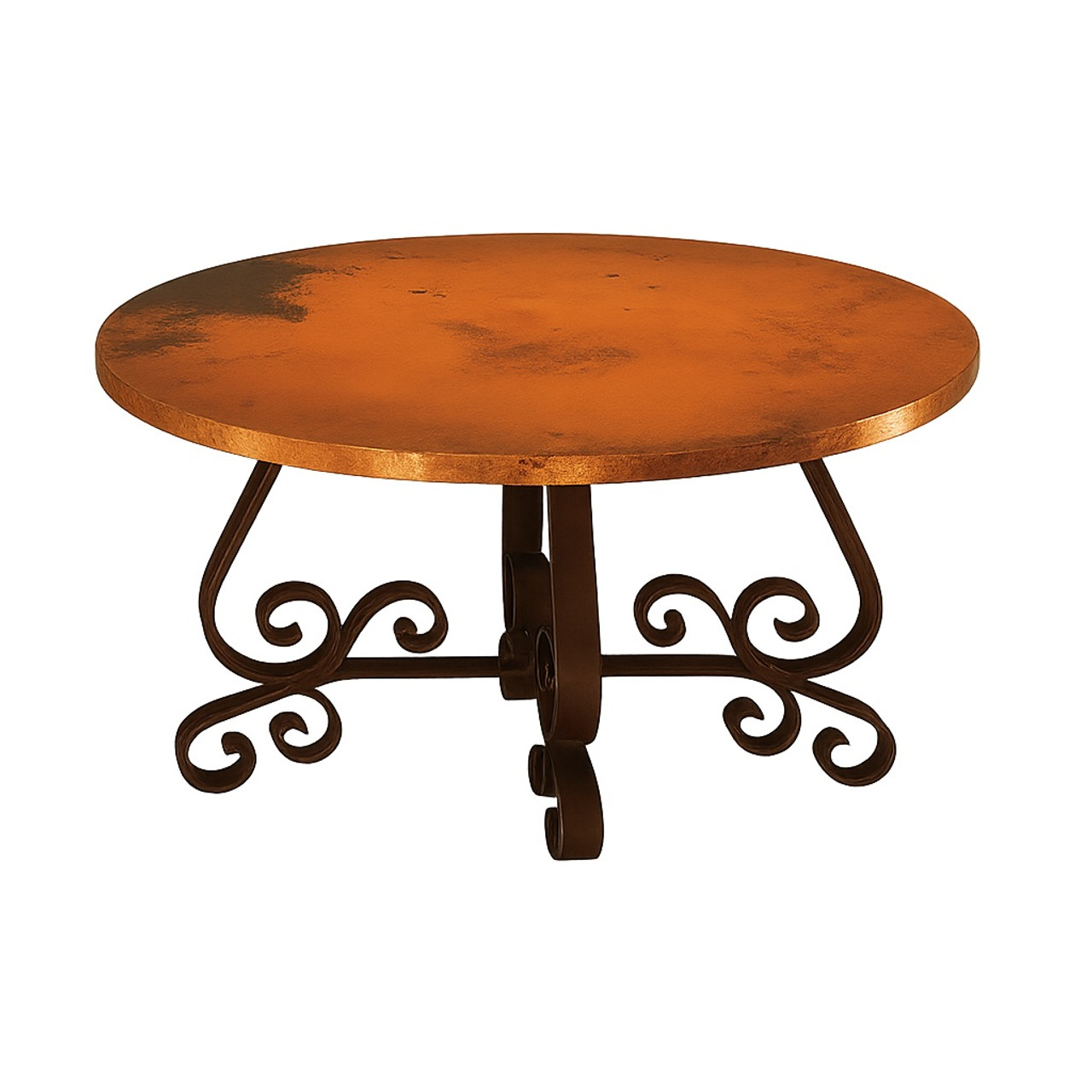 Colonial Copper Table & Iron Base | Artisan Craftsmanship - Rustica House