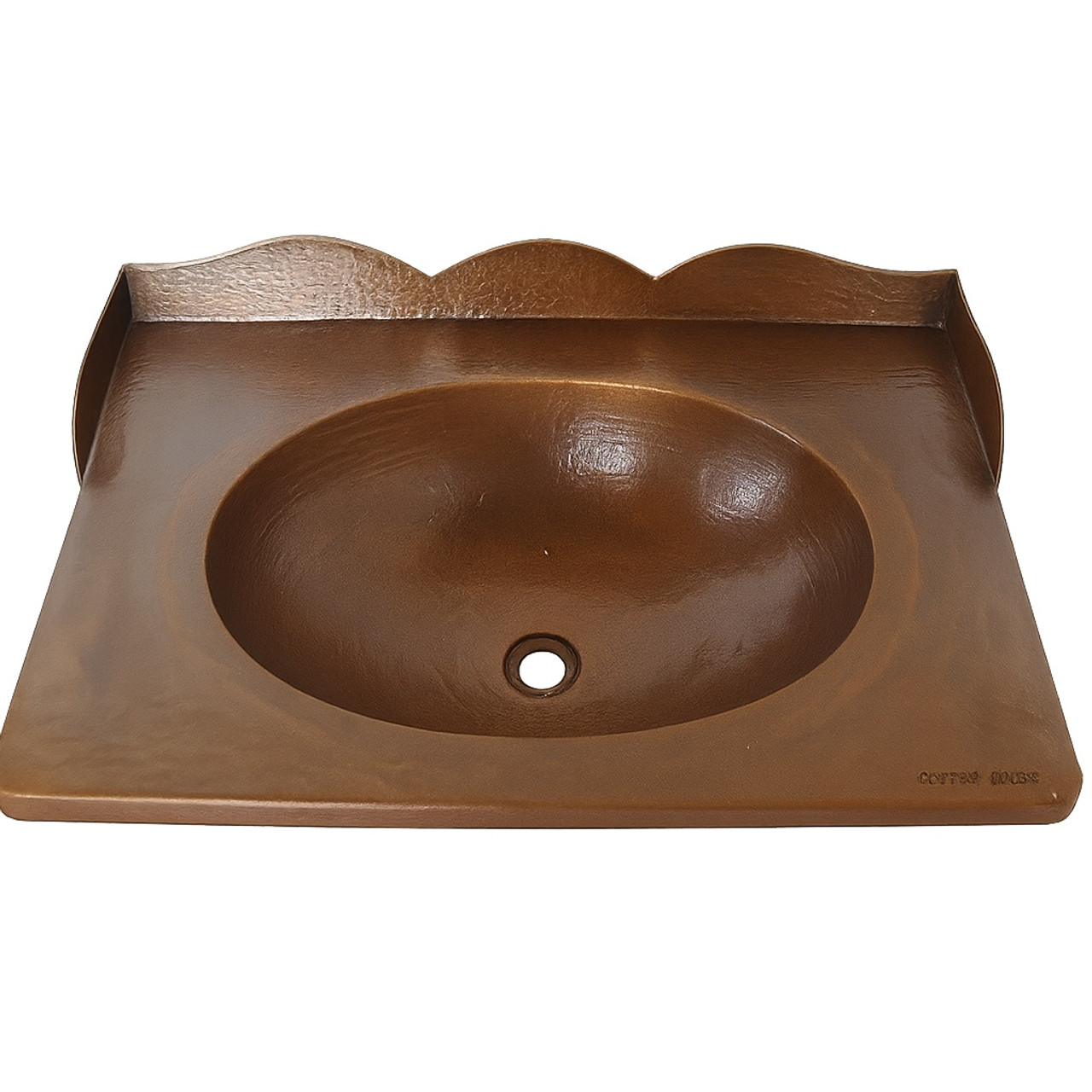 Handcrafted Copper Sink Countertop with Backsplash - Rustica House