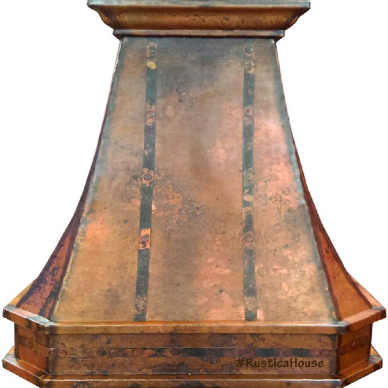 Handmade Copper Range Hood with Rustic Finish – Pyramid Silhouette ...
