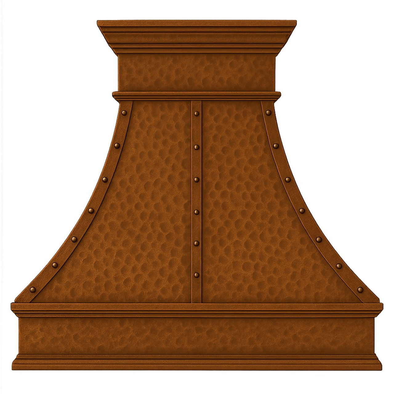 Distressed Hammered Copper Range Hood – Rustic Patina & Artisan Texture - Rustica House