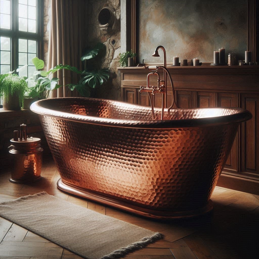 Hammered Copper Bathtubs – Freestanding, Alcove & Drop-In - Rustica House