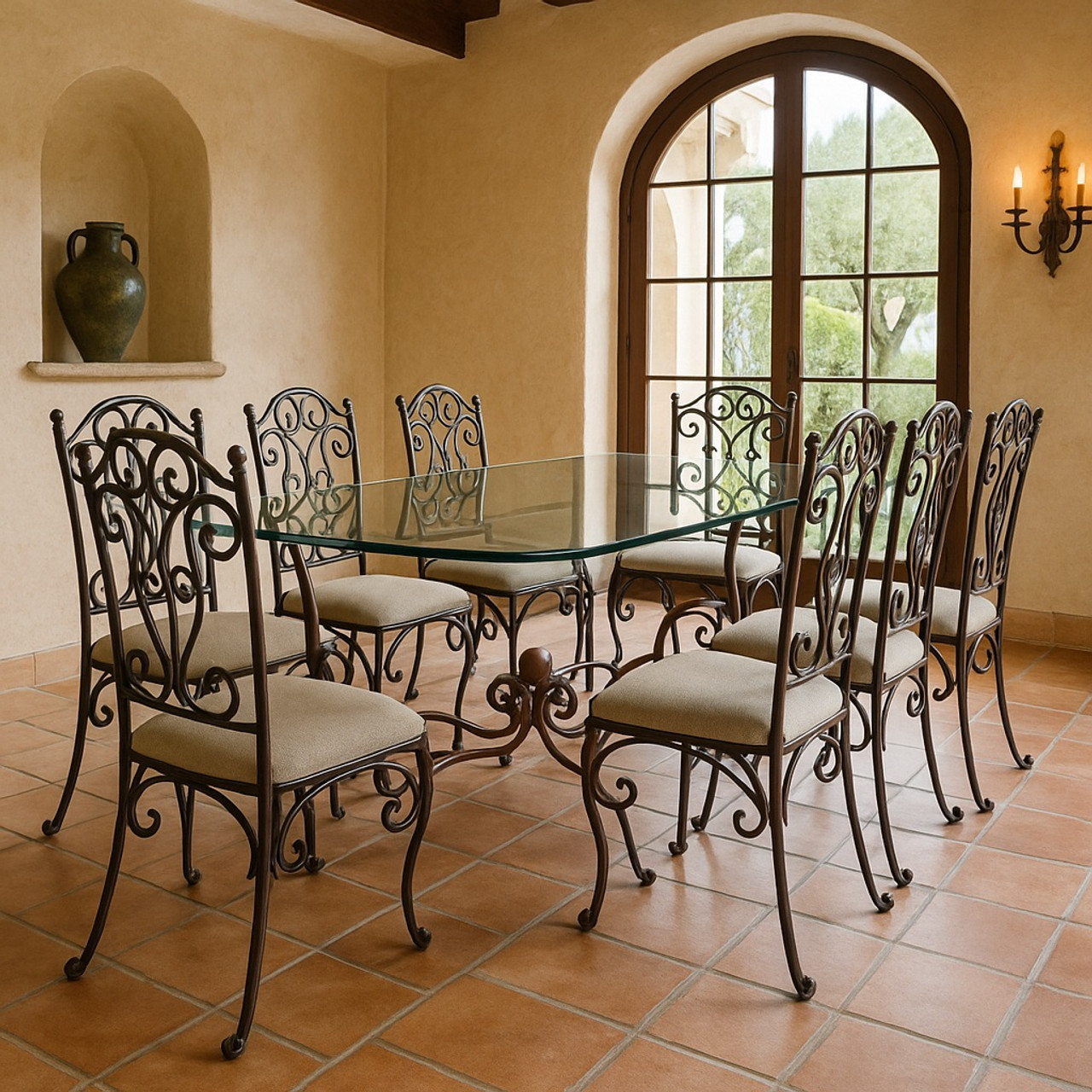 Rectangular Forged Iron Table Stand – Handcrafted Dining Base for ...