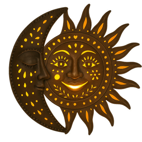 Mexican Eclipse Tin Sun and Moon Lamp Shade