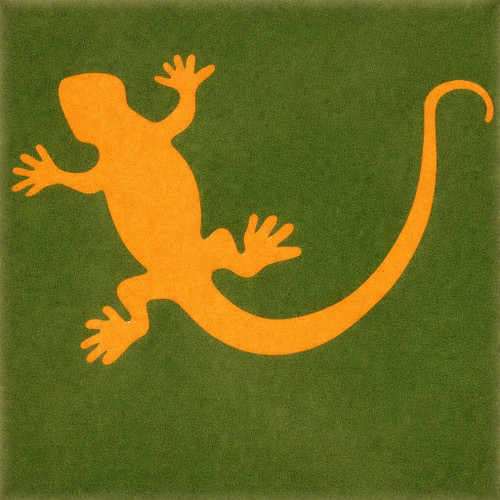 Mexican Lizard Motif Tile | Handcrafted Talavera Style Ceramic