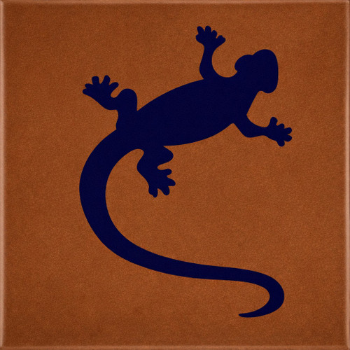 Mexican Lizard Silhouette Tile | Handcrafted Talavera Style