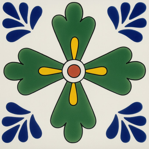 Green Clover Mexican Tile – Handcrafted Talavera Style