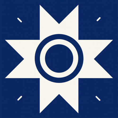 Cobalt Eight-Pointed Star Talavera Tile – Mexican Ceramic Design