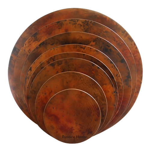 Round Hammered Copper Tabletop | Custom Rustic Design