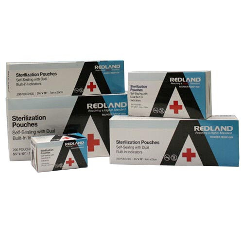 REDLAND Self-Sealing Sterilization Pouches w/ 4 Indicators