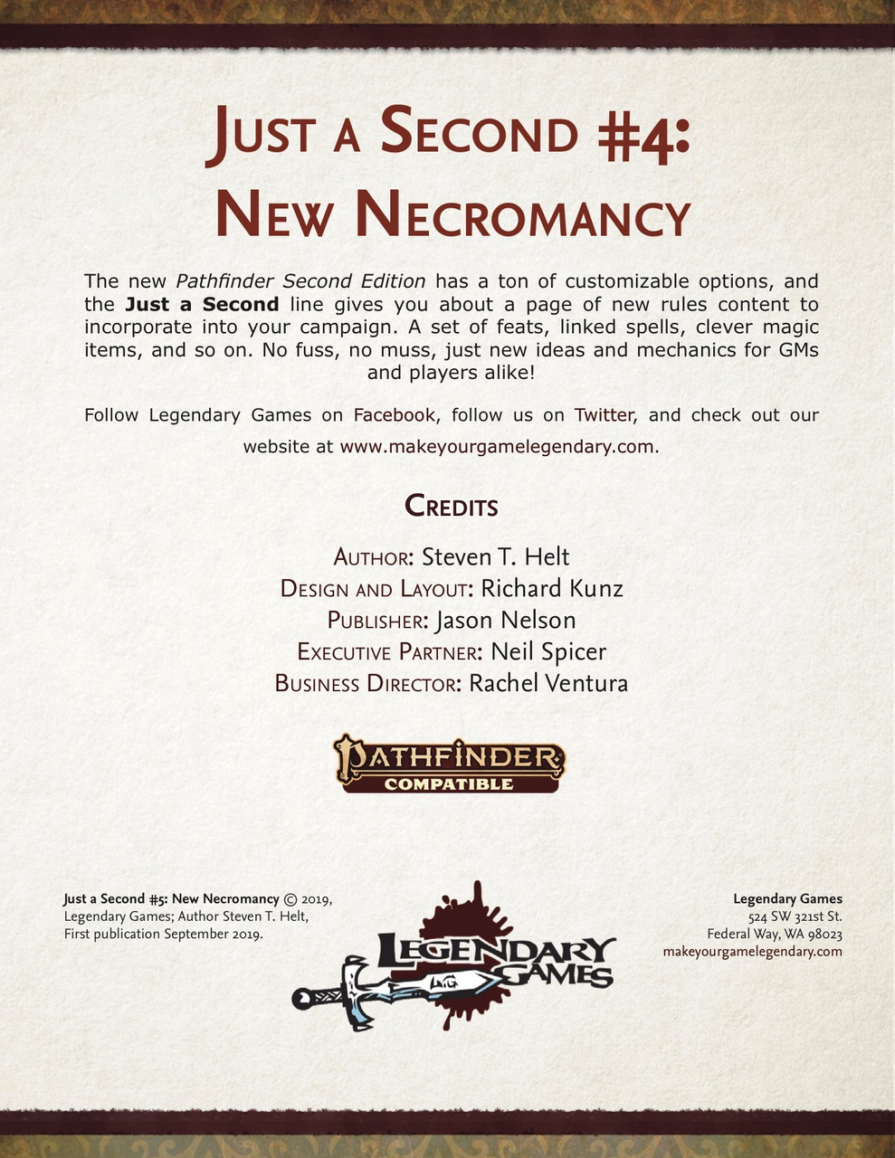 Just a Second #4: New Necromancy PDF