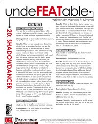Undefeatable 20: Shadowdancer (PFRPG) PDF