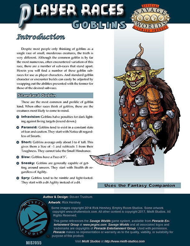 Player Races: Goblins PDF