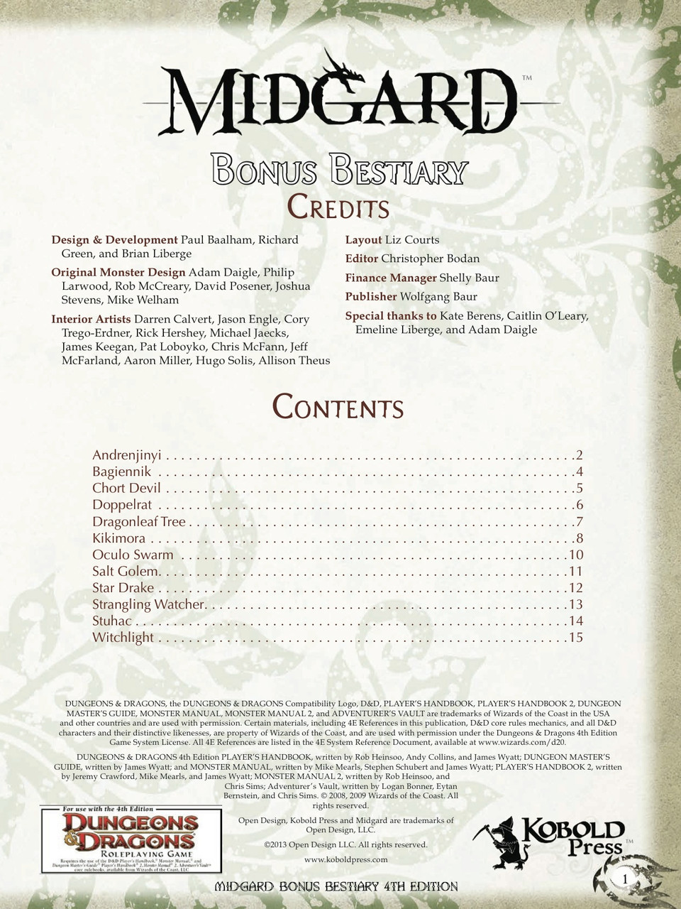 Midgard Bonus Bestiary for 4th Edition D&D PDF