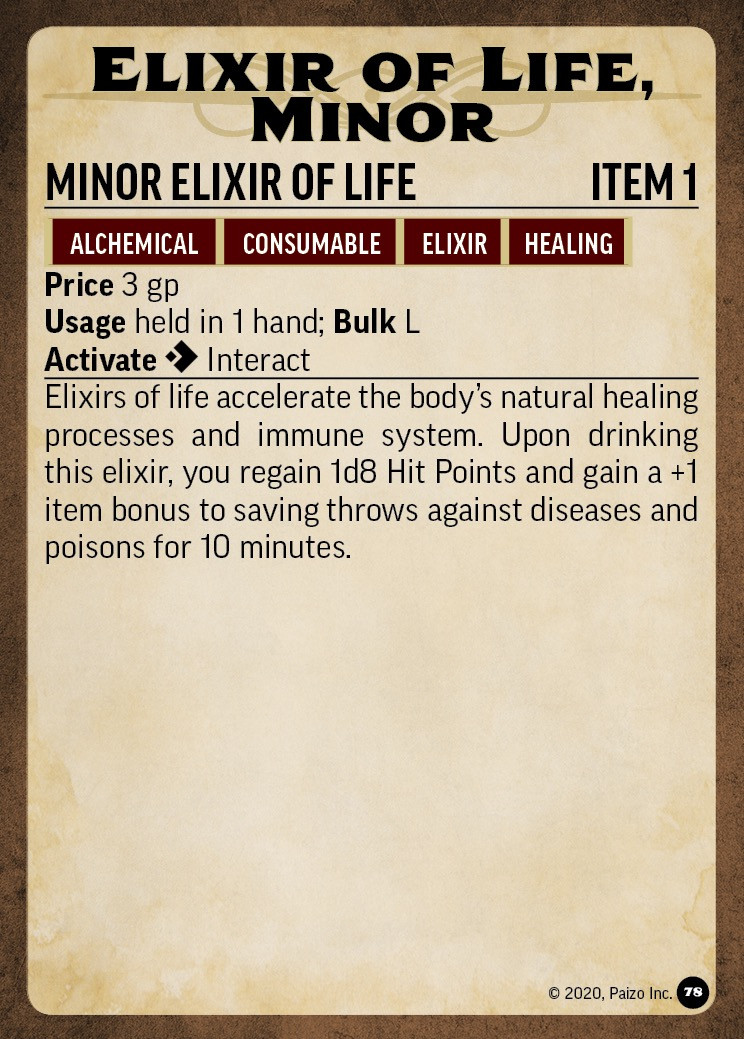 Pathfinder Adventure Gear Deck