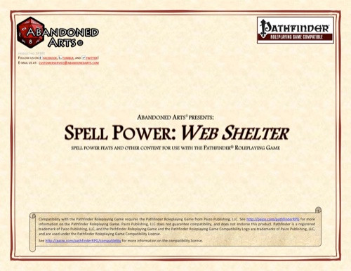 Spell Power: Web Shelter PDF