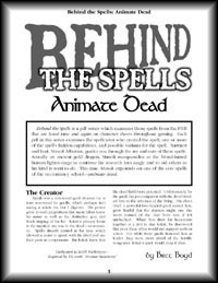 Behind the Spells: Animate Dead (d20) PDF