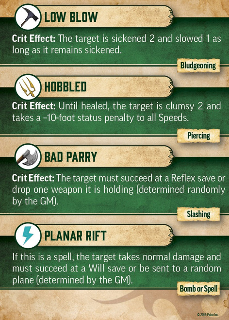 Pathfinder Critical Hit Deck