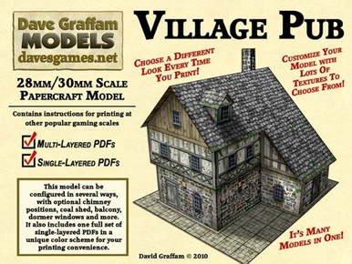 Village Pub 30mm Paper Model PDF
