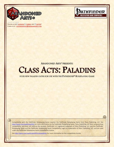 Class Acts: Paladins PDF