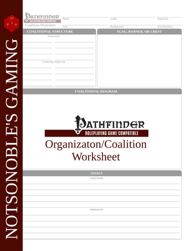 Organization Worksheet PDF