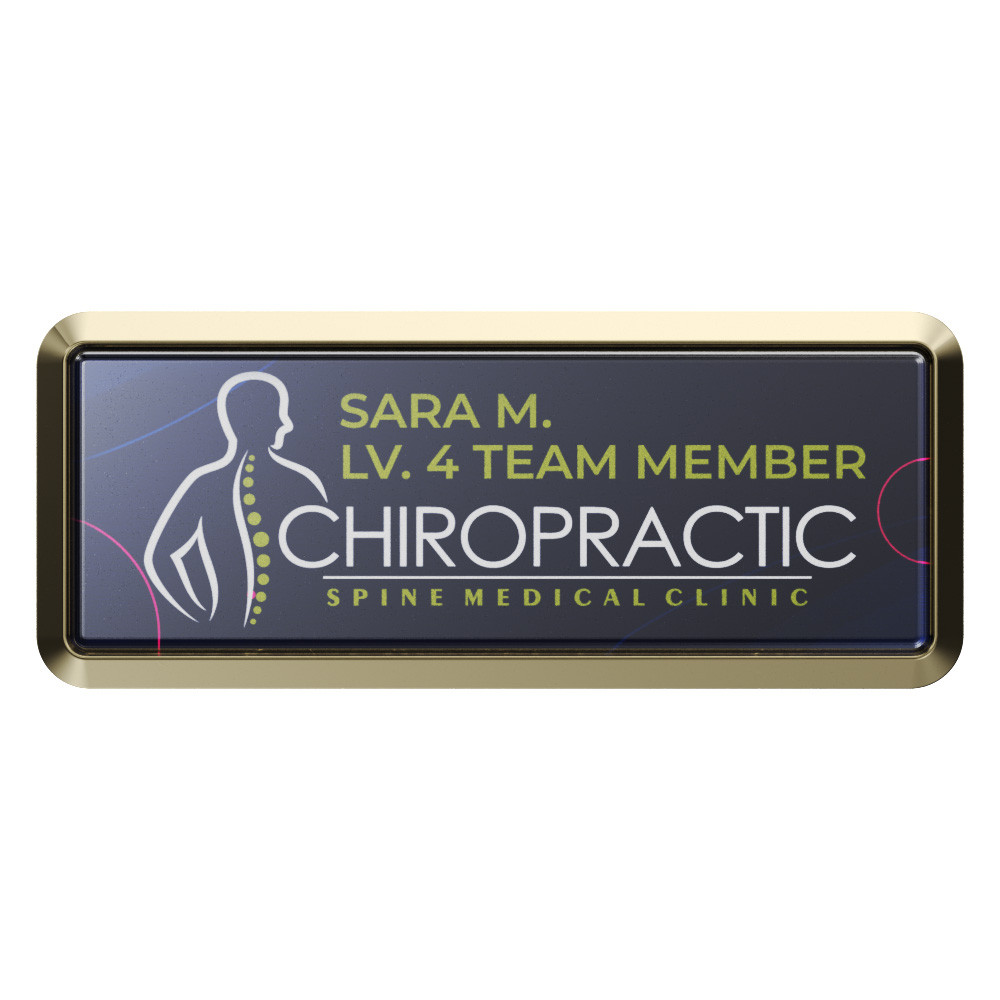 Express Vibraprint® Rectangle Name Badge Holder w/ Magnet Back