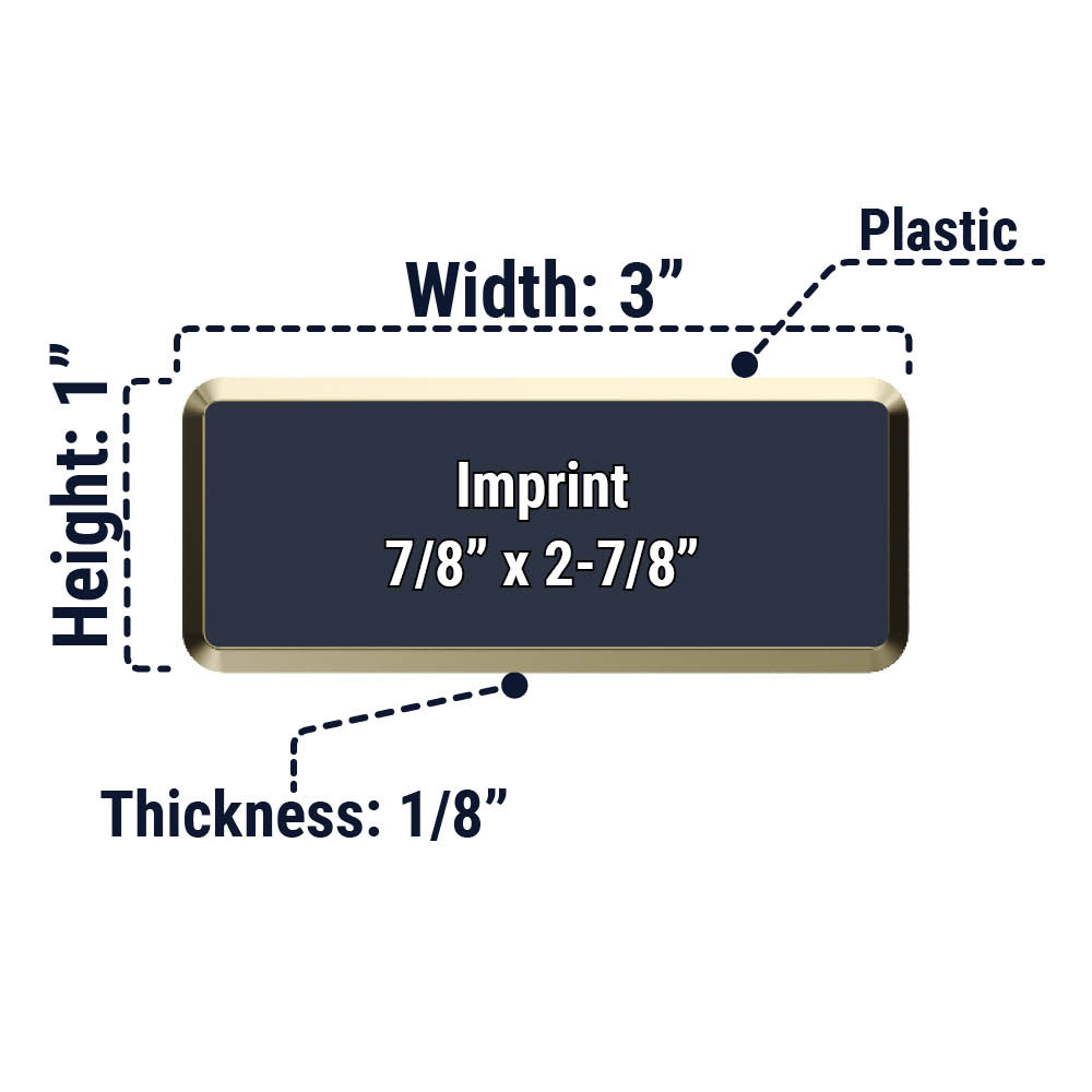 Express Vibraprint® Rectangle Name Badge Holder w/ Magnet Back