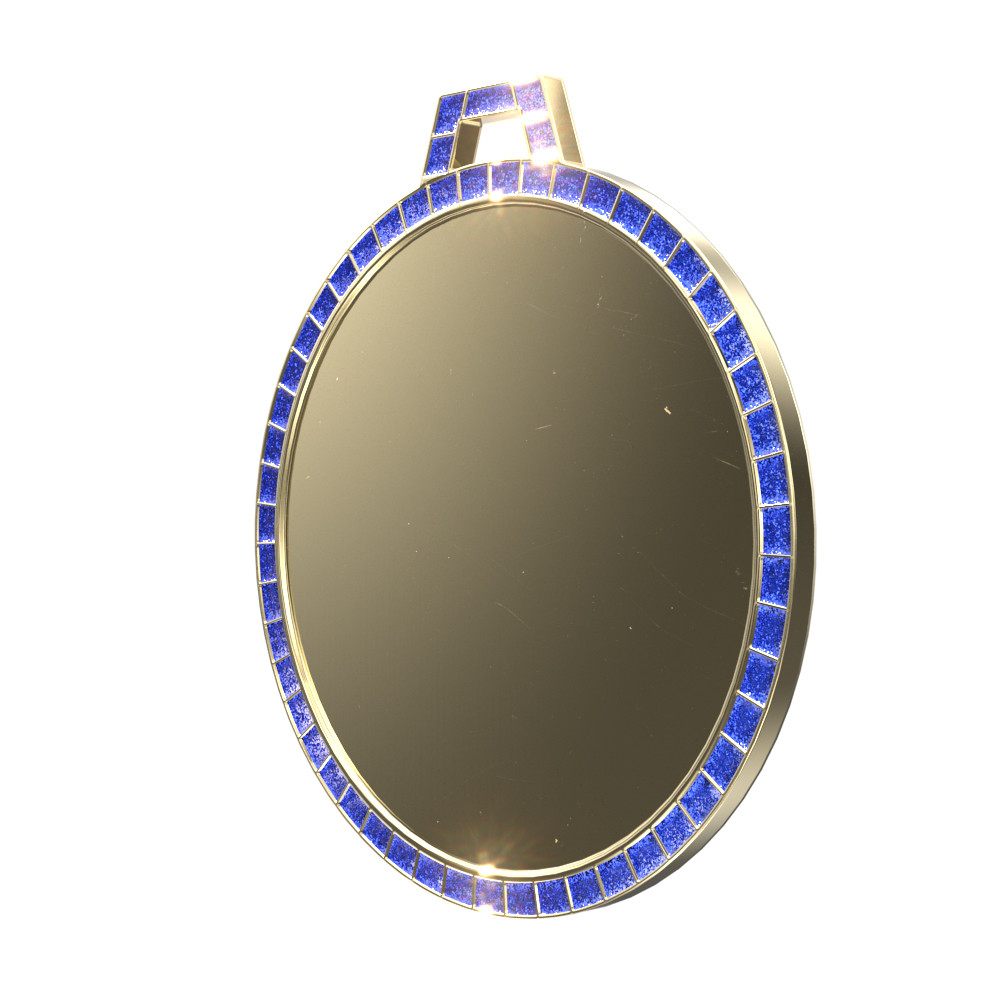 Gold Blue GEM Insert (2-1/4")