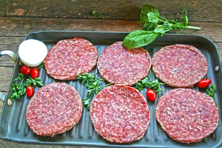 Grass-Fed, Organically raised Beef Patties (4 hamburgers 1 lb) - Now Farms