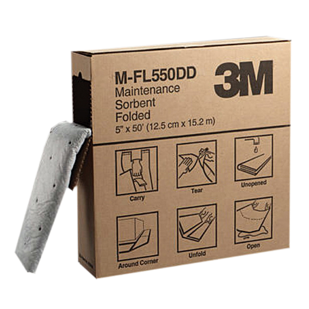 3M M-FL550DD Environmental Maintenance Sorbent Folded Spill Sheets (3 ea/Case) - Industrial ...