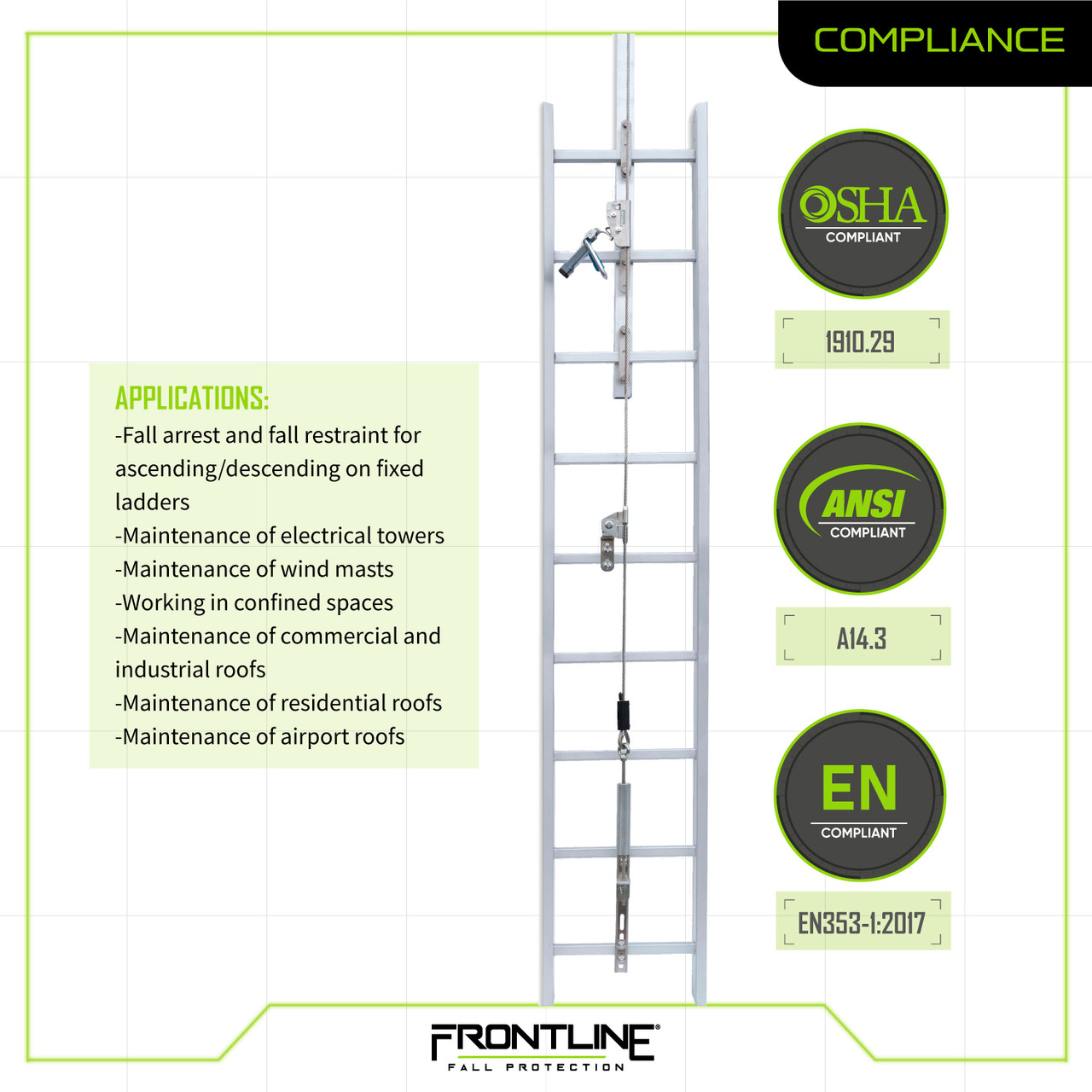Frontline VLCS Ladder Cable Vertical Lifeline System (Stainless Steel ...