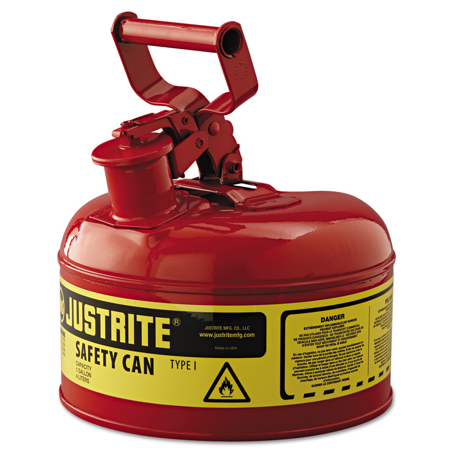 Justrite 7110100 Steel Safety Can for Flammables with Flame Arrester (1 ...