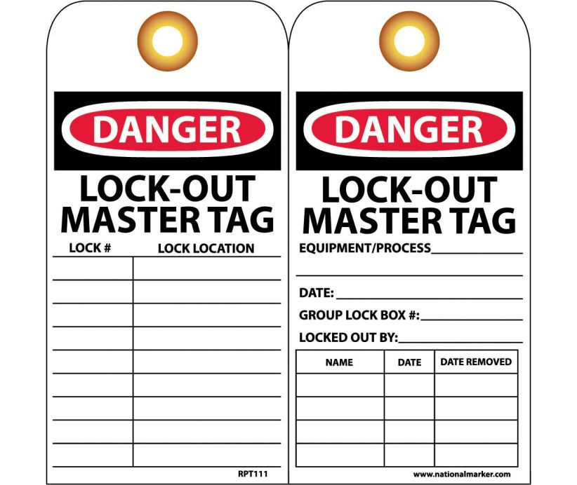 NMC RPT111G Danger Lock-Out Accident Tag with Grommet (25/Pack ...