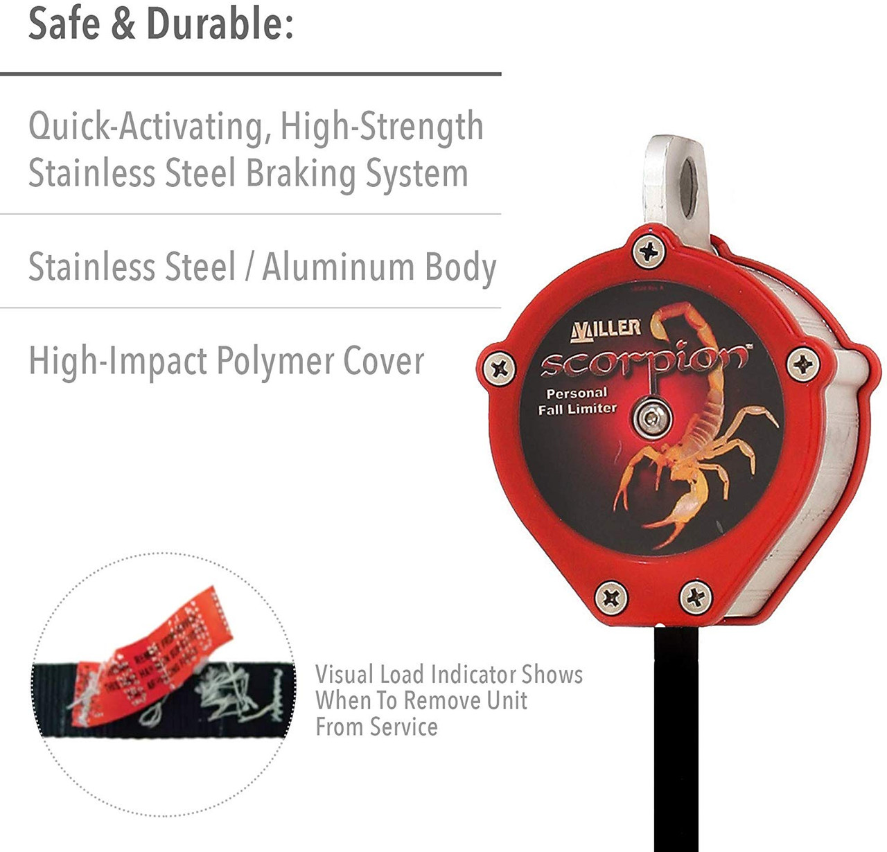 Miller PFL-2-Z7/9FT Scorpion Personal Fall Limiters 9' Web with Snap ...