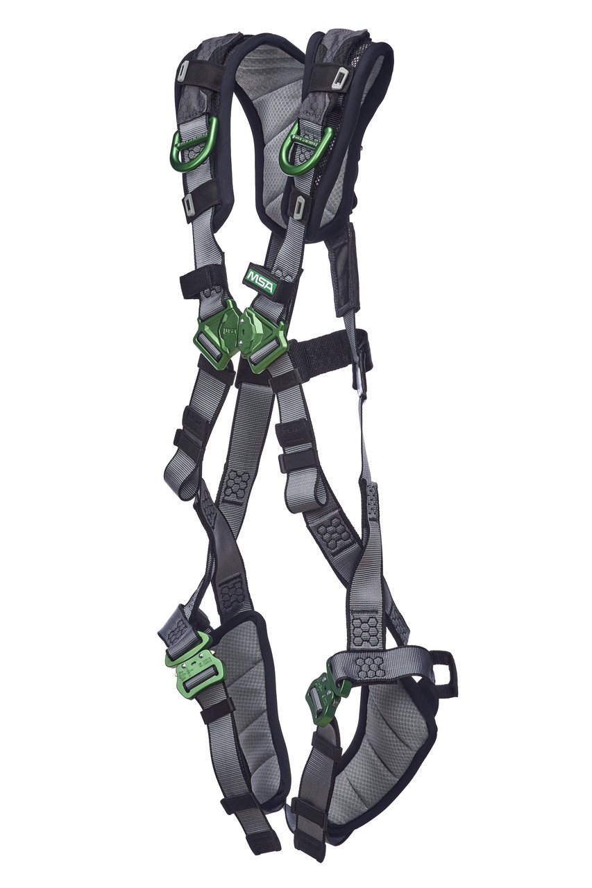 MSA V-FIT Harness with Back & Shoulder D-Rings & Quick-Connect Leg ...