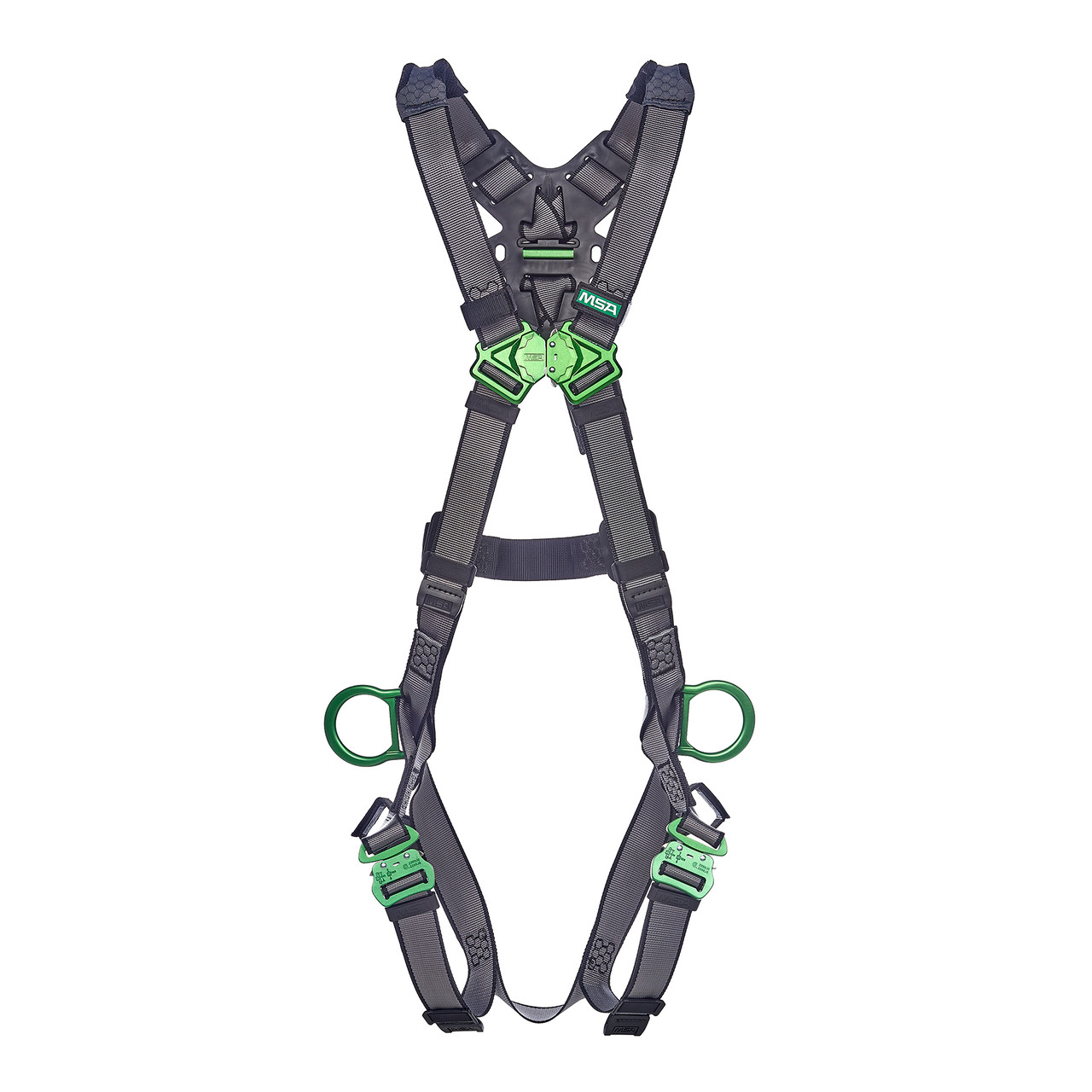 MSA V-FIT Harness with Back & Hip D-Rings and Quick-Connect Leg Straps ...