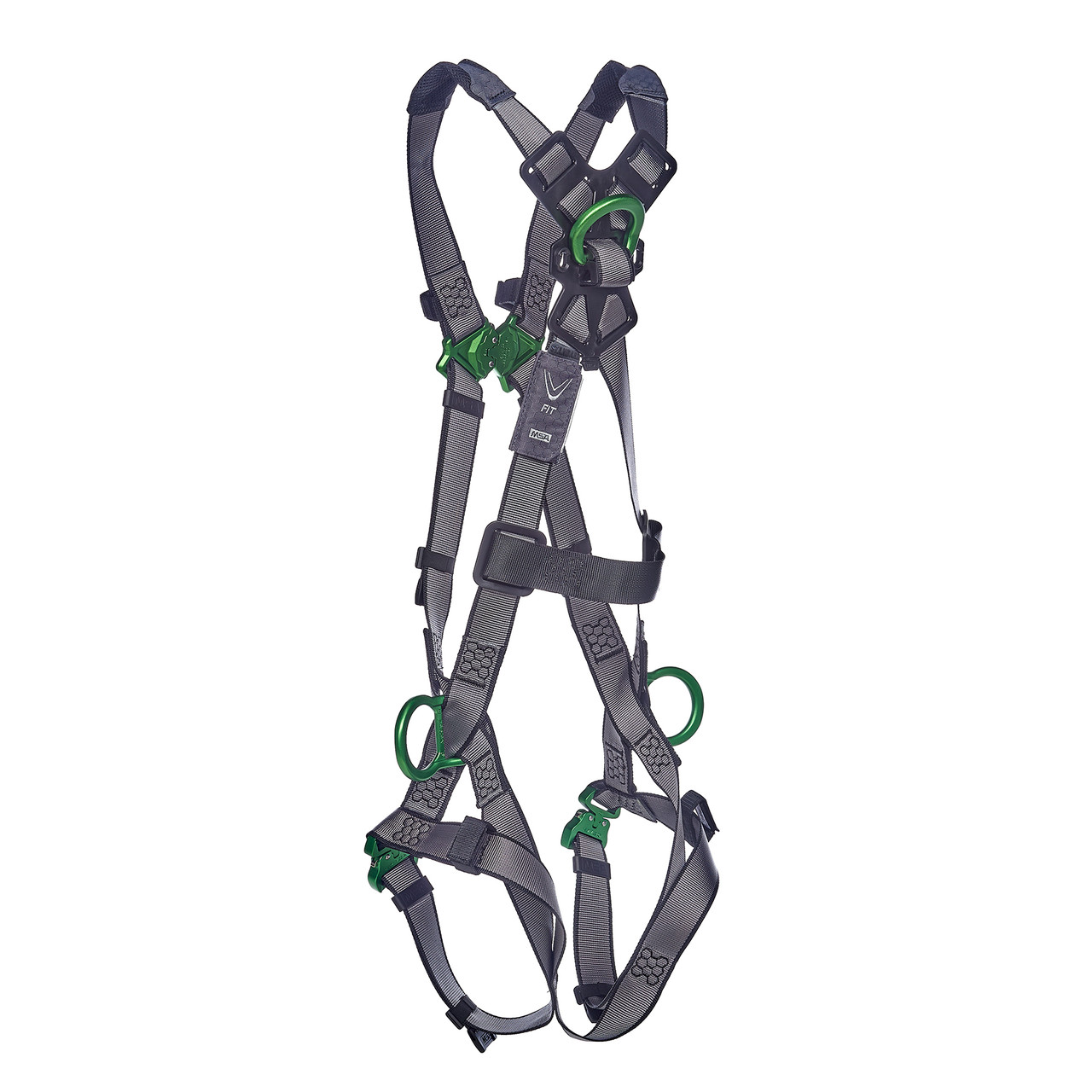 MSA V-FIT Harness with Back & Hip D-Rings and Quick-Connect Leg Straps ...