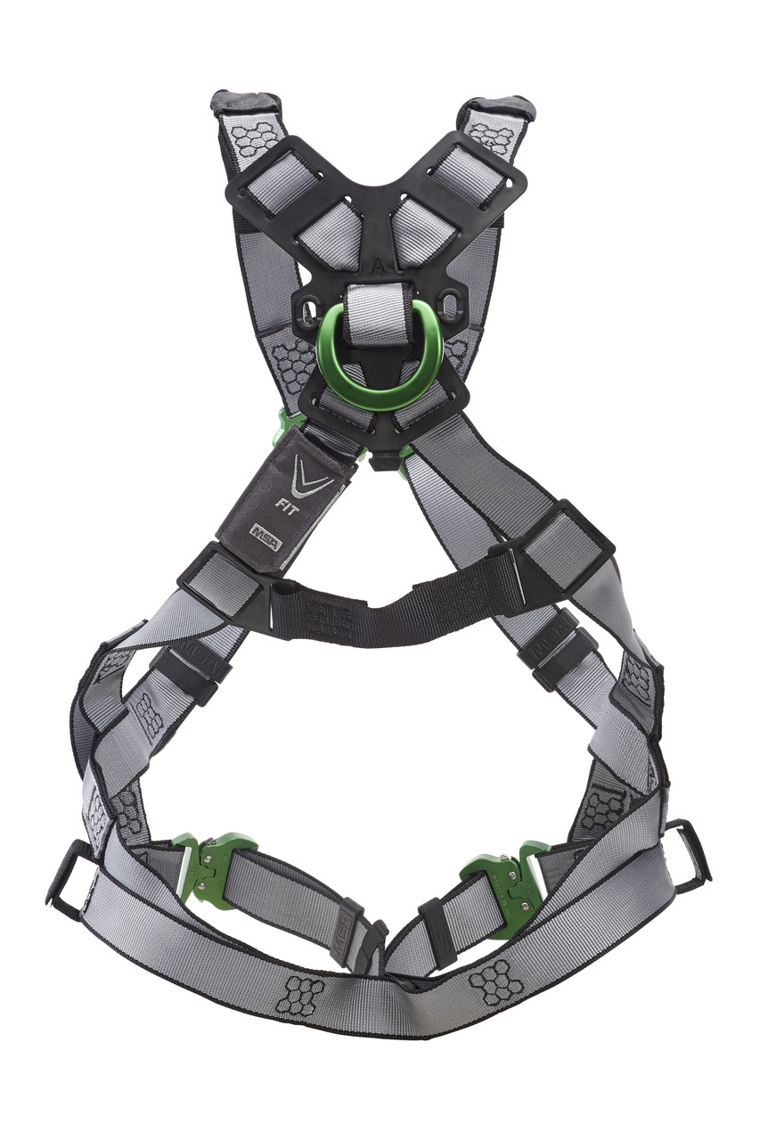 MSA V-FIT Harness with Back & Shoulder D-Rings and Quick-Connect Leg ...